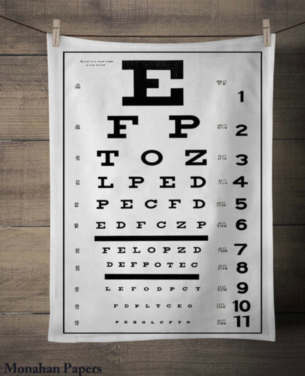 Eye Chart Tea Towel – Cottle and Gunn